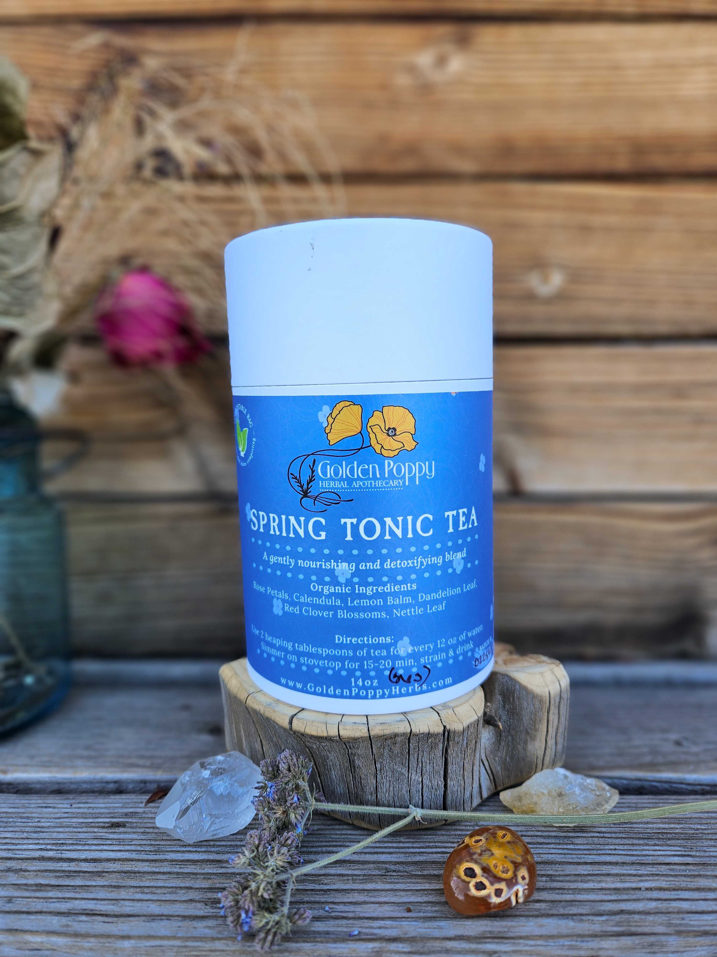 Spring Tonic Tea, 14oz Tube (36 g) – Golden Poppy Herbal Apothecary