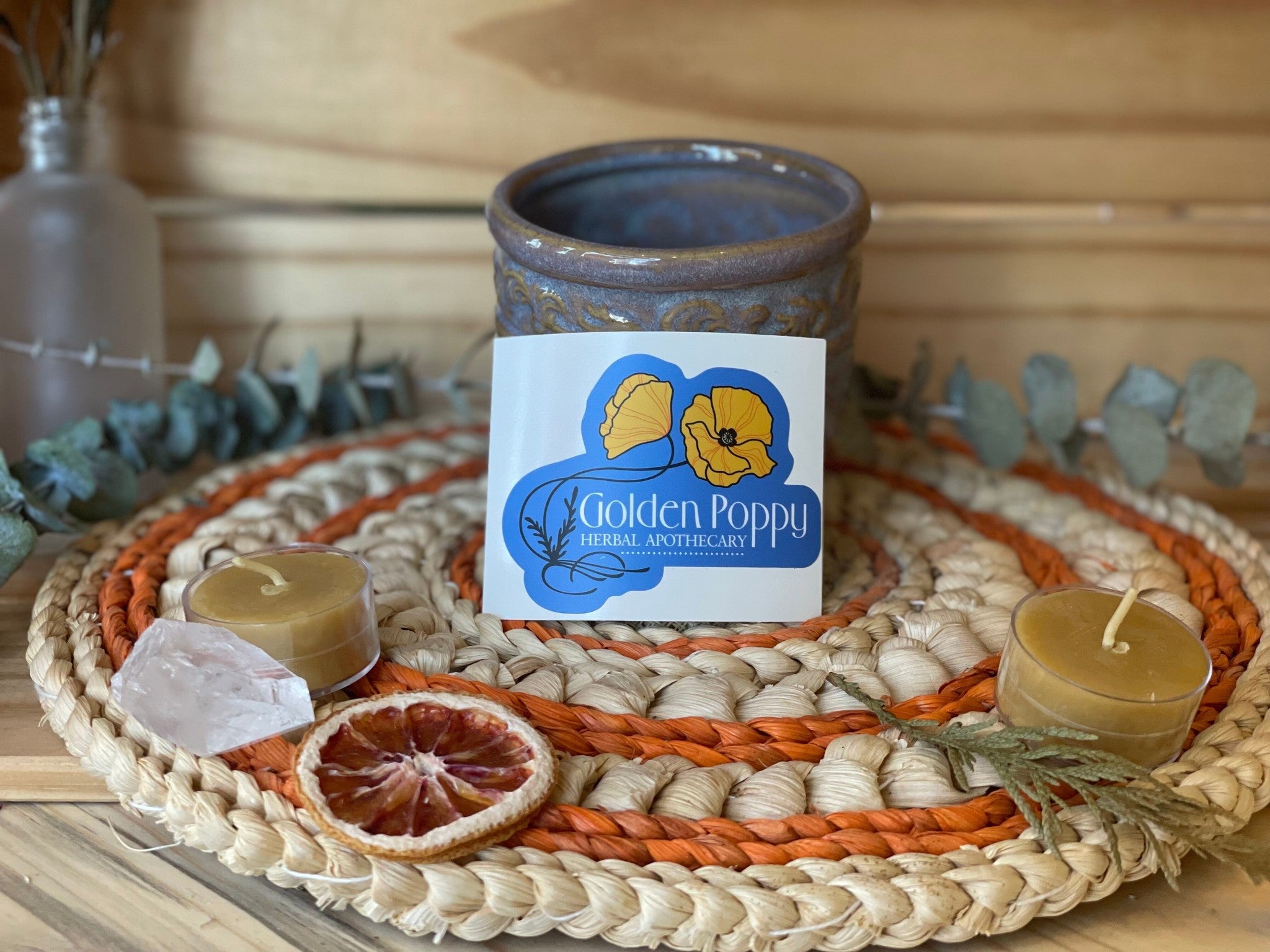 Golden Poppy Logo Sticker – Golden Poppy Herbal Apothecary
